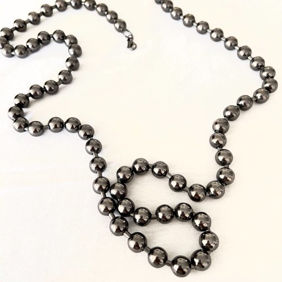 Dominique Cohen | Jewelry | Dominique Cohen Long Black Ball Bead ...